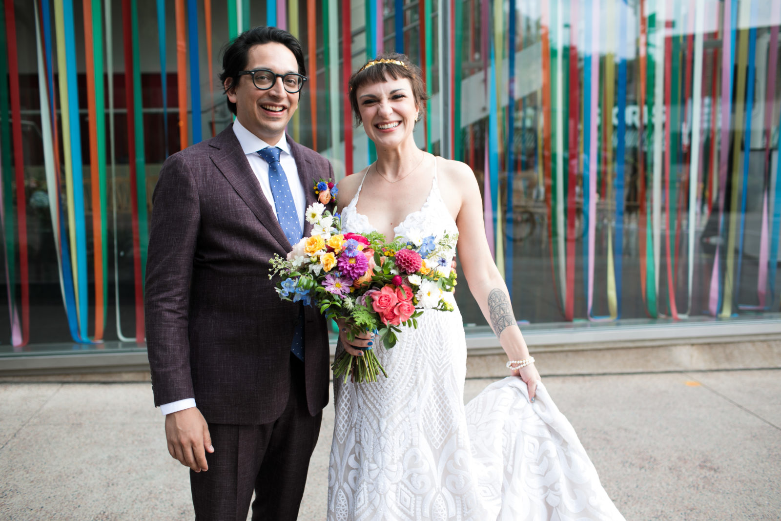 Toni & Steven's Colorful and Modern City Wedding